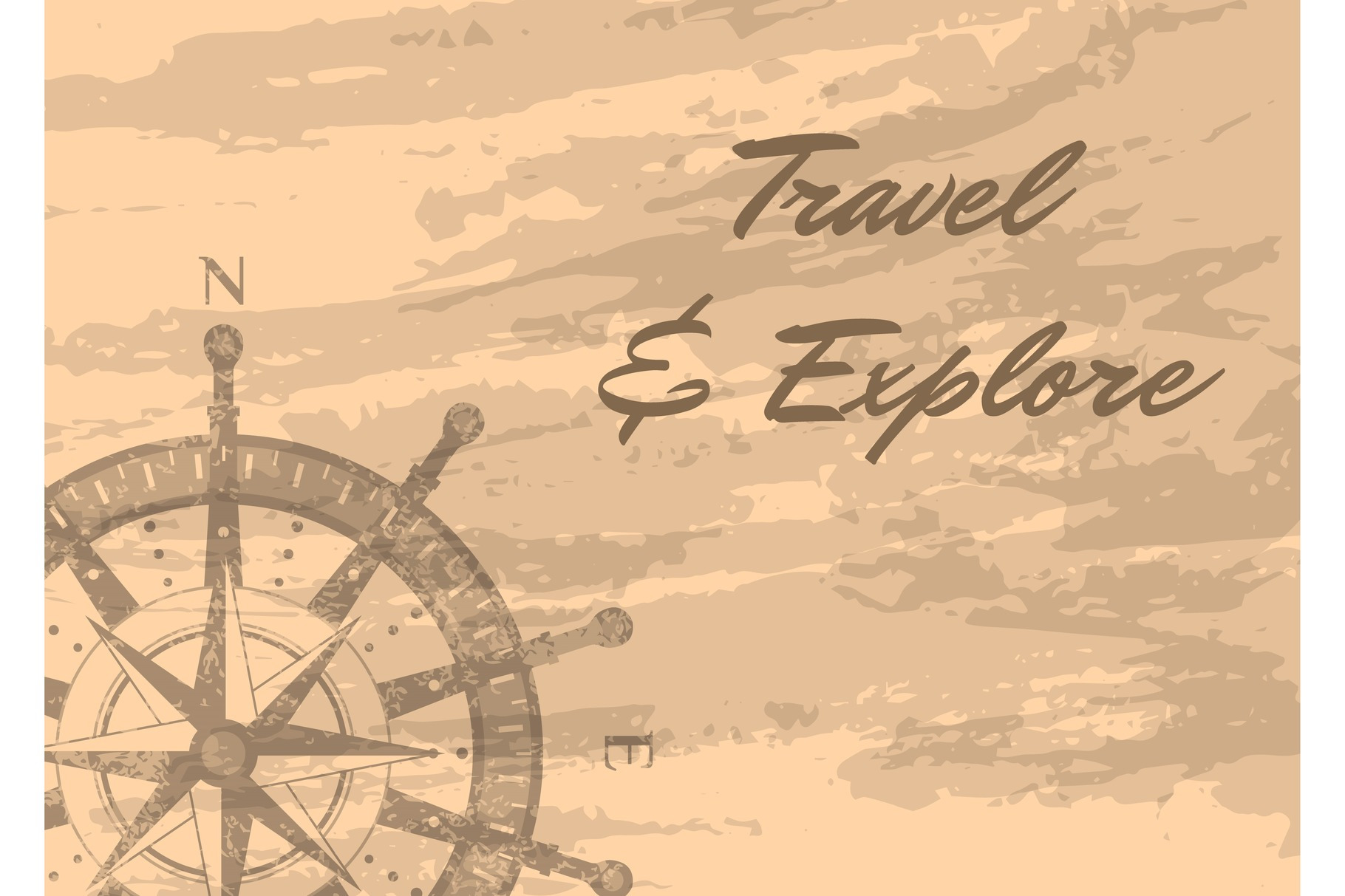 Travel and explore banner with compass windrose | Work Illustrations ...