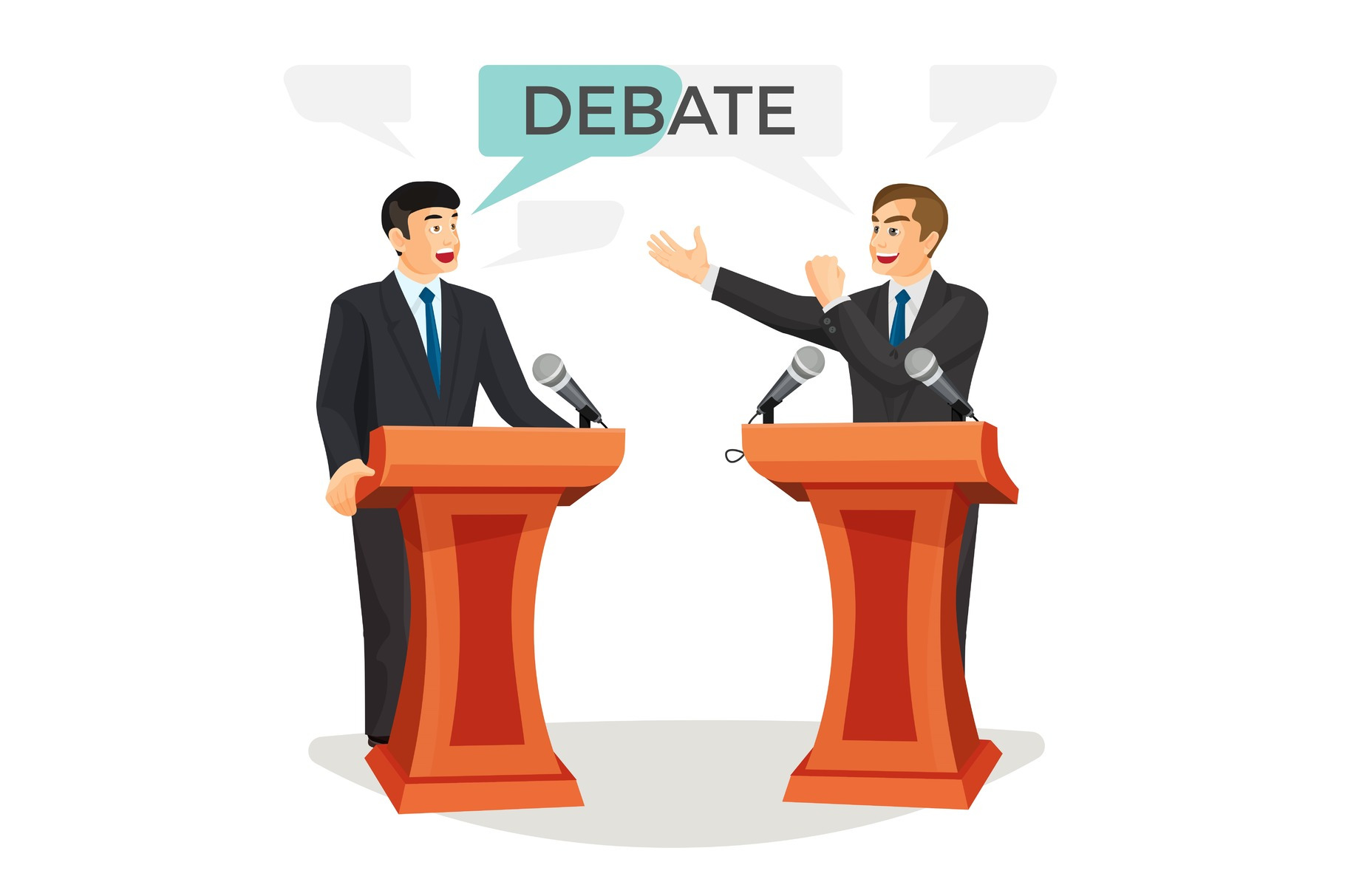 Debate poster with two politicians on vector illustration, a Person ...
