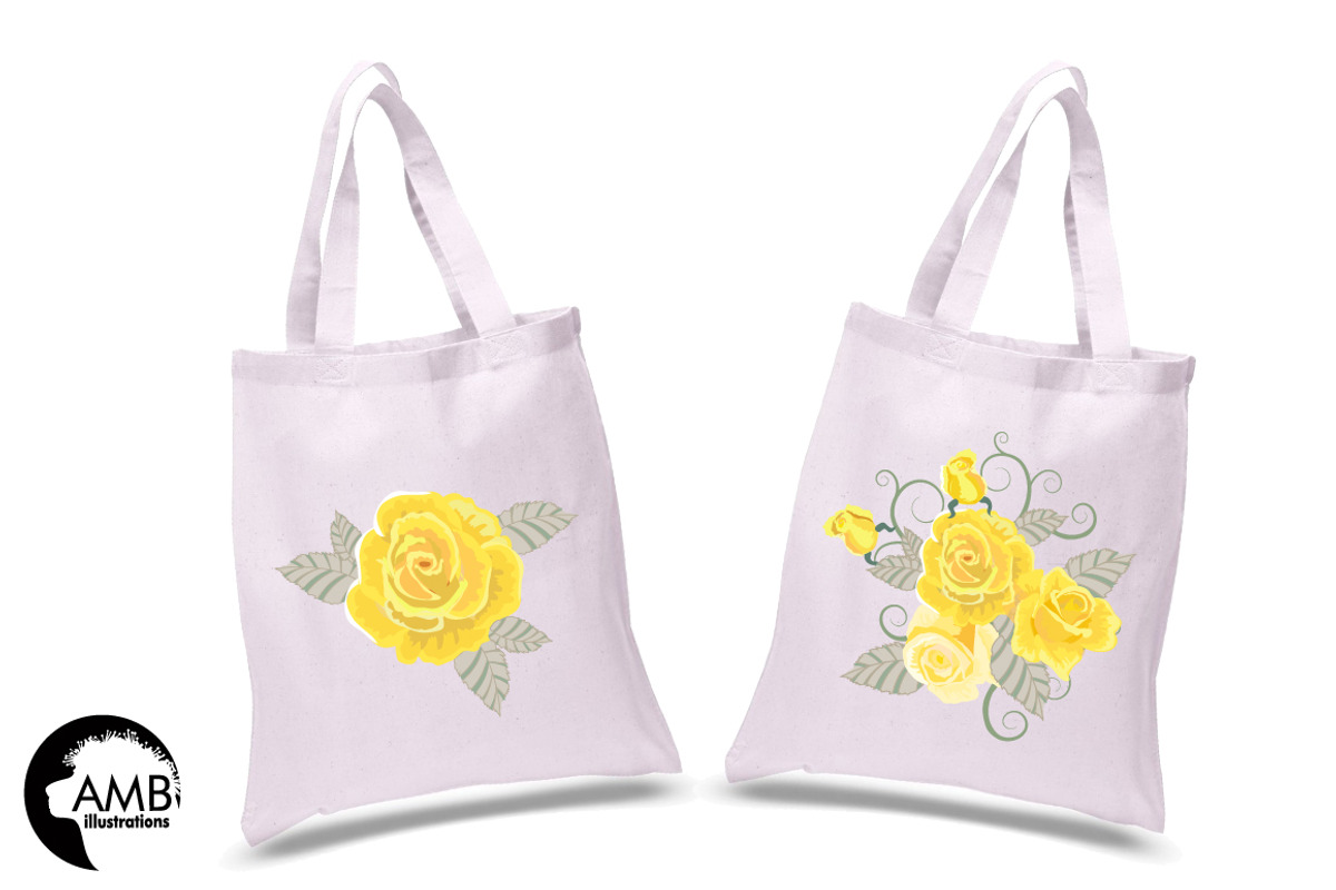 Clipart Yellow Rose Frames, AMB-1114, an Illustration by AMBillustrations