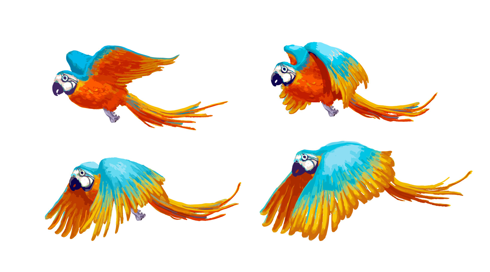 Sprite sheet of flying parrot, an Object Graphic by BestPics