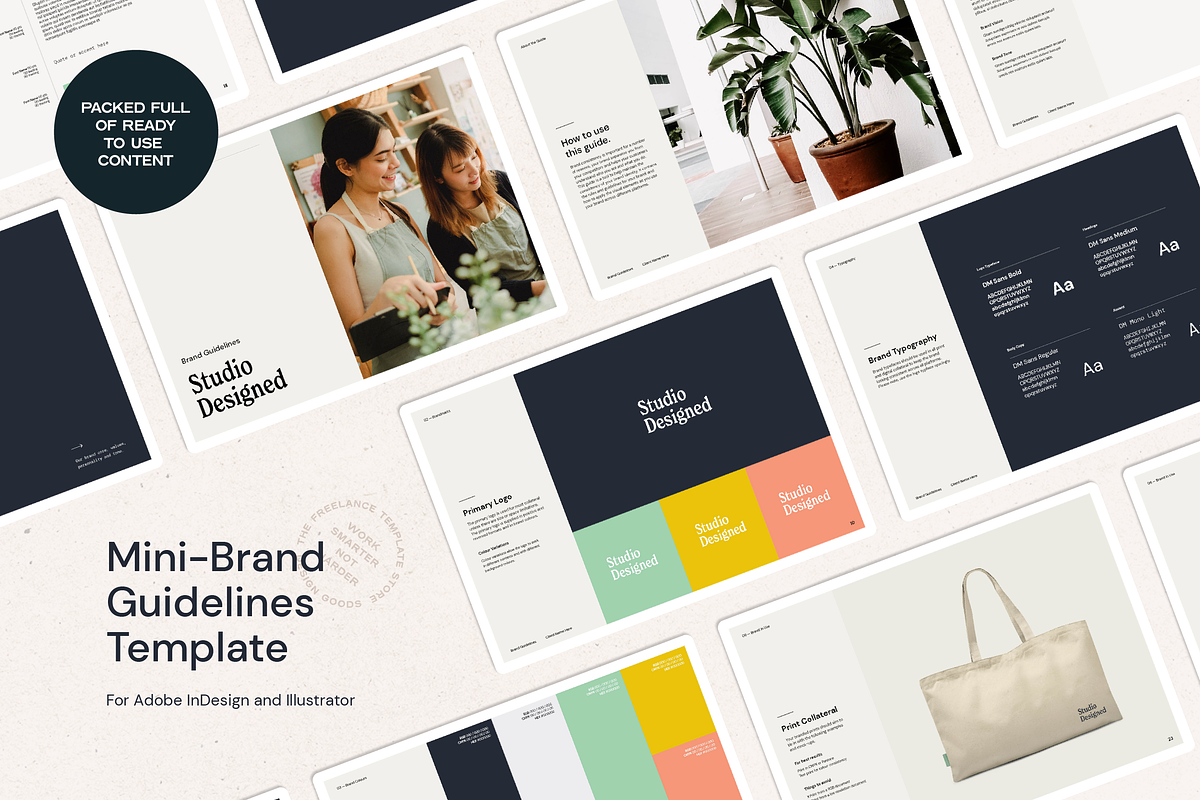 Brand Guidelines for Adobe ID & Ai, a Brochure Template by Hannah Bacon Design