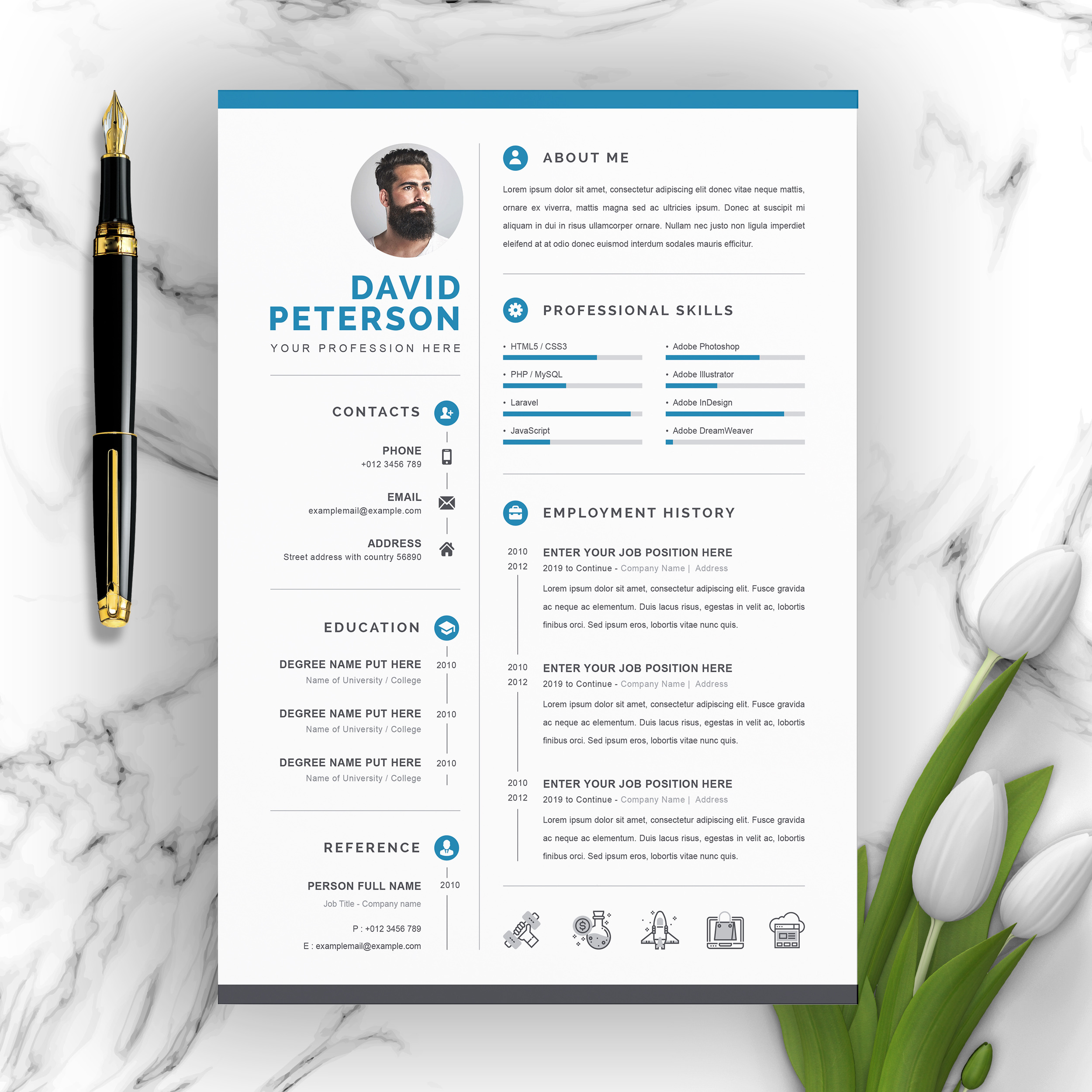 Clean Resume / CV Template-MS Word, a Resume Template by ResumeInventor