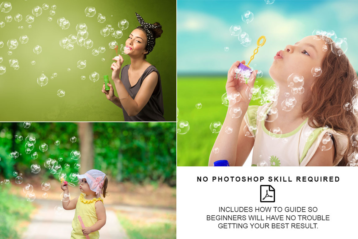 Blowing Bubble Photoshop Action, an Action Add-On by designvillage