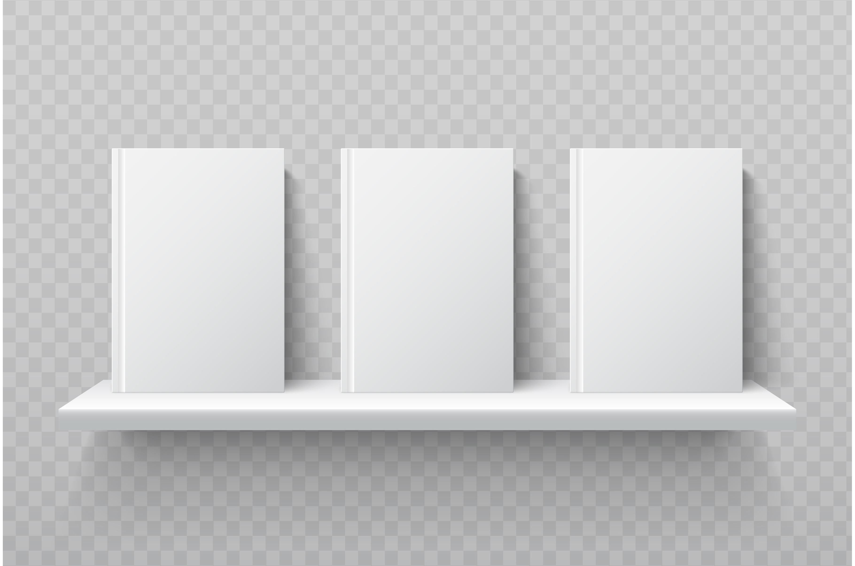 White books on bookshelf. Empty | Background Graphics ~ Creative Market