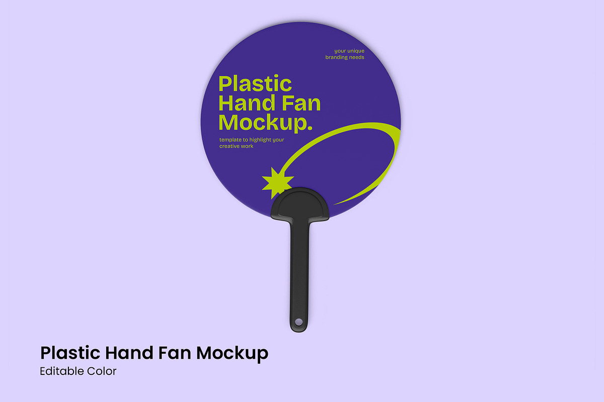 Plastic Hand Fan Mockup, a Merchandise Mockup by Unerispace
