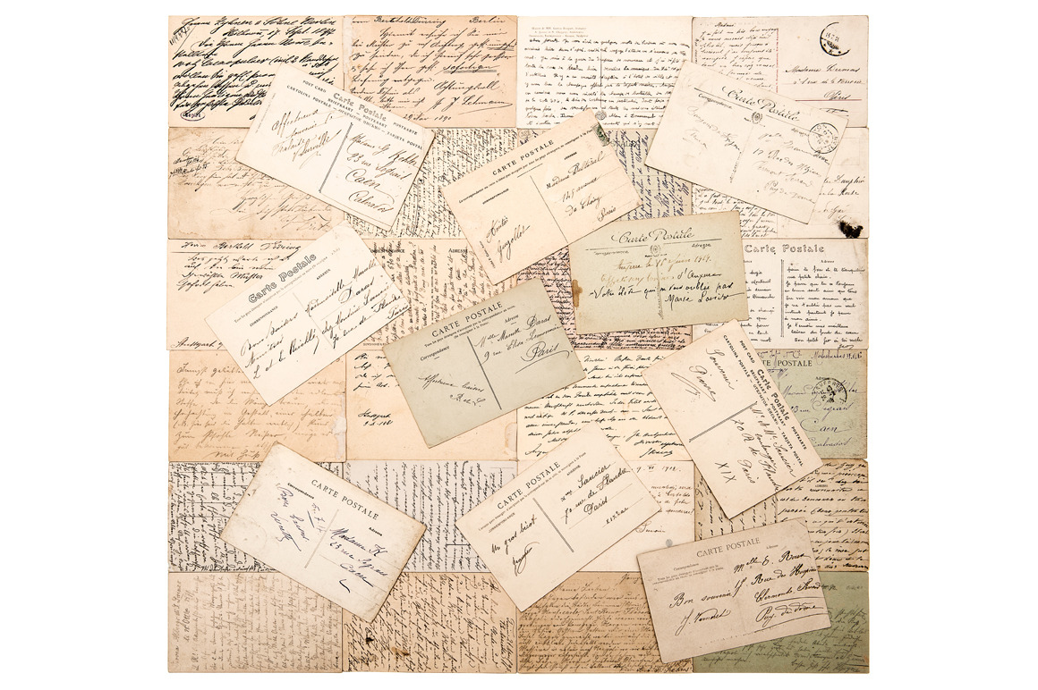 Vintage handwritten postcards | Textures ~ Creative Market