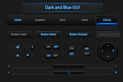 Dark and Blue Music Interface Kit, an UI Kit Template by Marabu ...