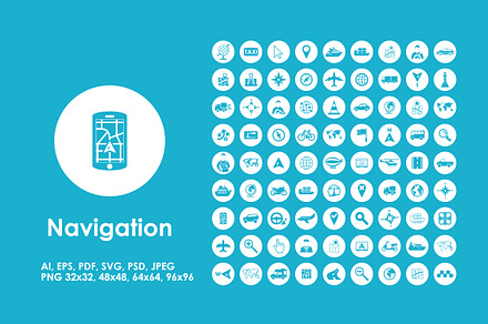 81 navigation icons, an Icon by Palau