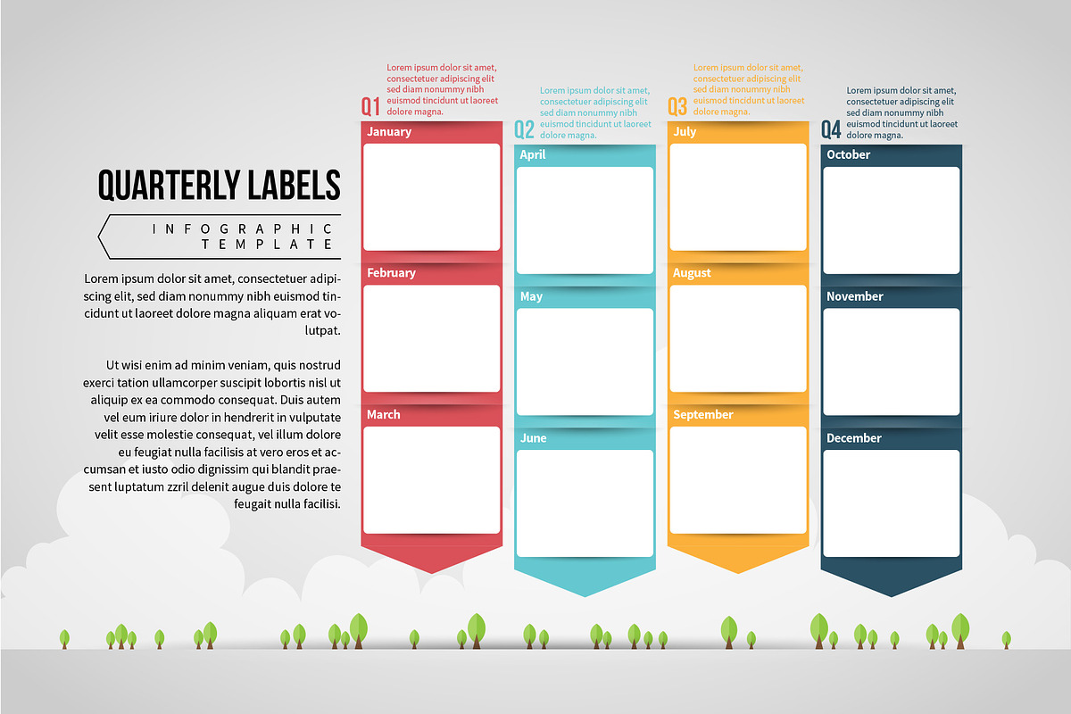 Quarterly Calendar Labels, a Templates & Theme by h.utomo