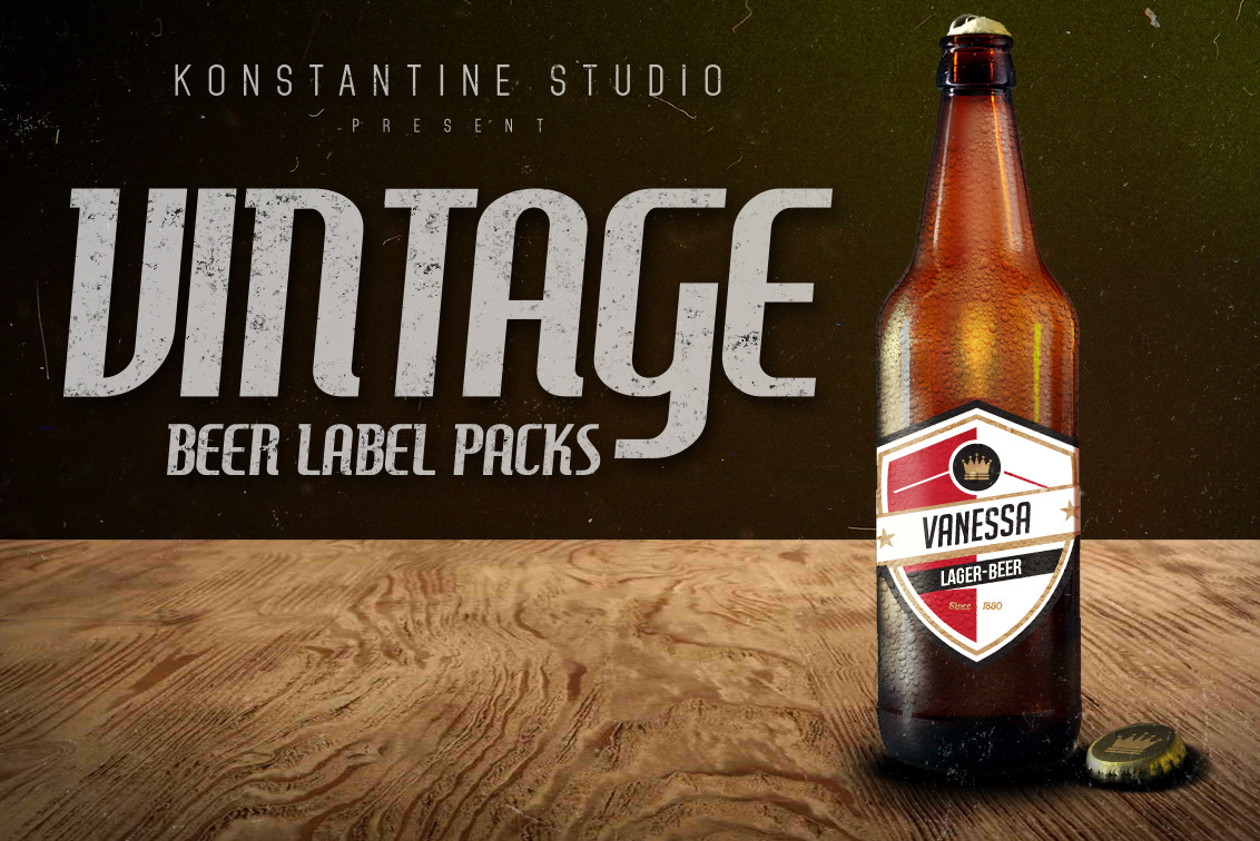 Vintage Beer Labels Pack, an Object Graphic by Konstantine Studio ...