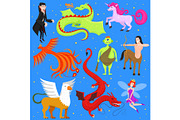 Mythological animal vector mythical creature phoenix or fantasy fairy ...