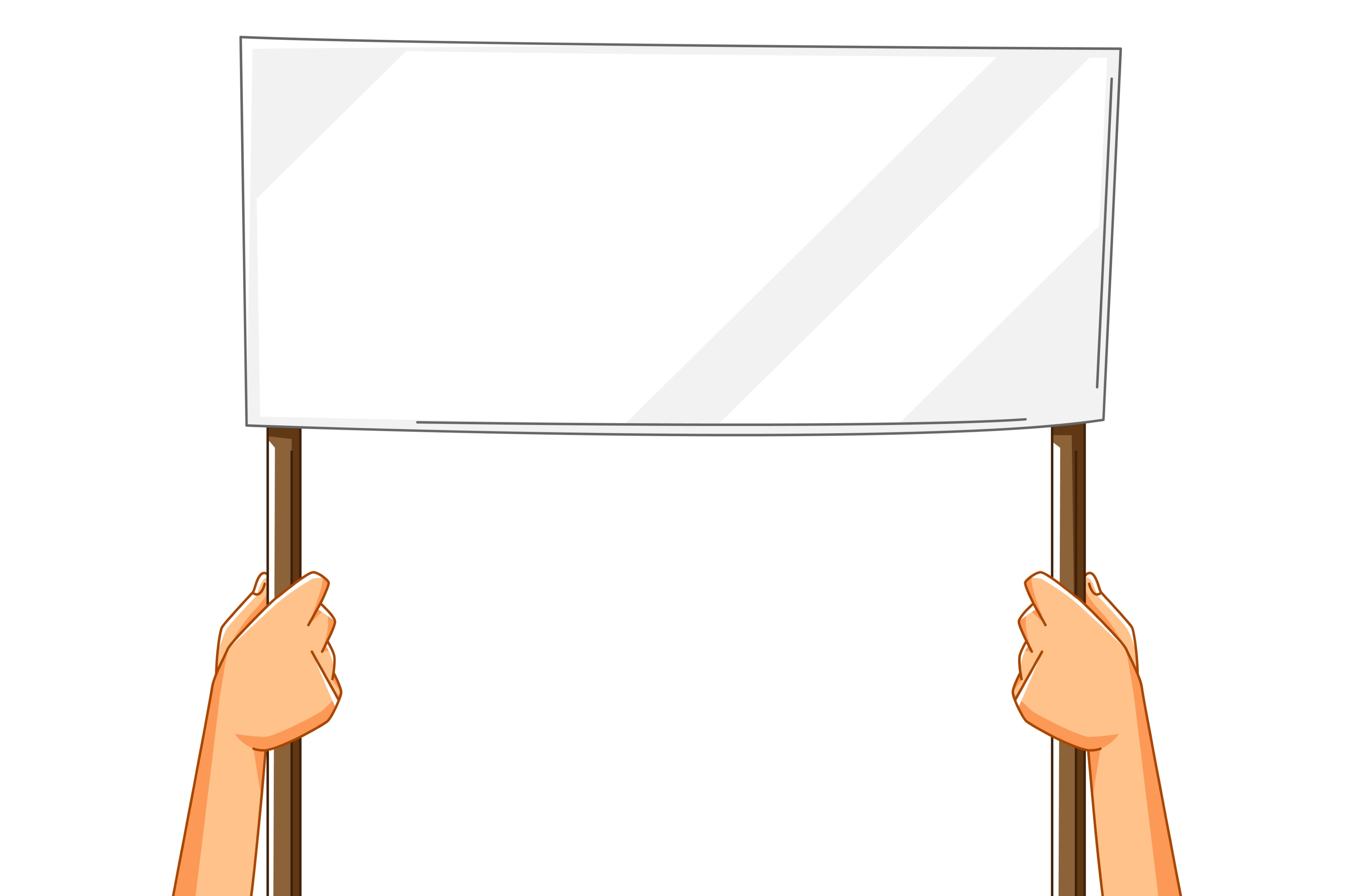 Illustration of hands with banner, a Person Illustration by incomible ...