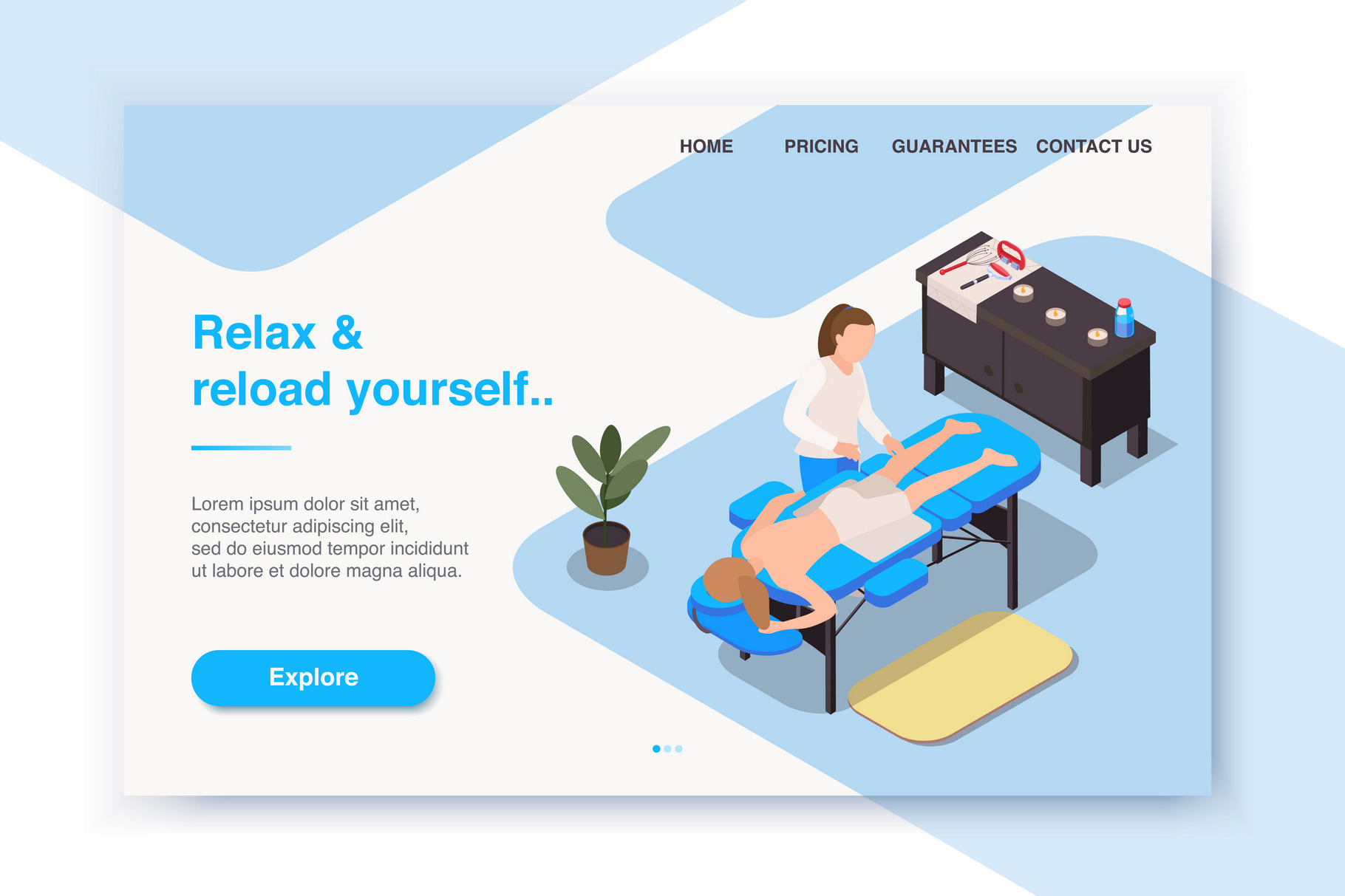 Reload yourself landing page, a Healthcare Illustration by Macrovector