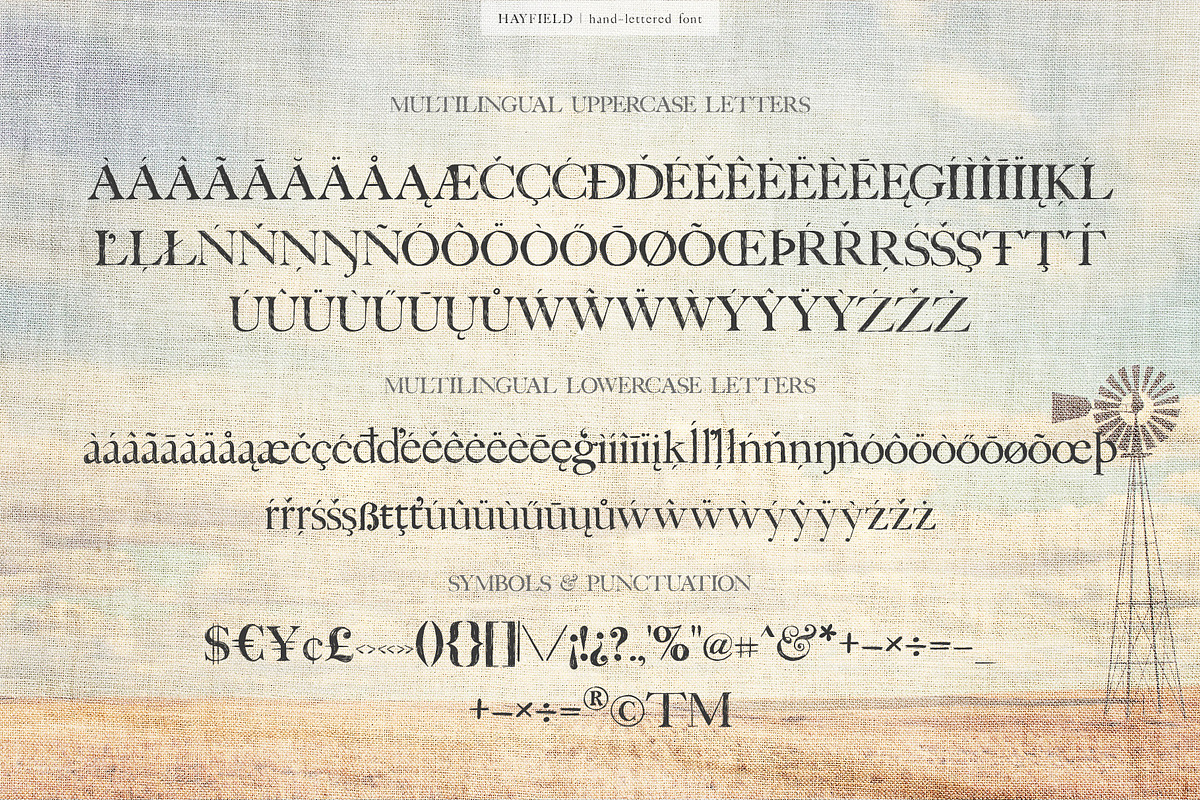 Hayfield Hand Lettered Font, a Serif Font by Eclectic Anthology
