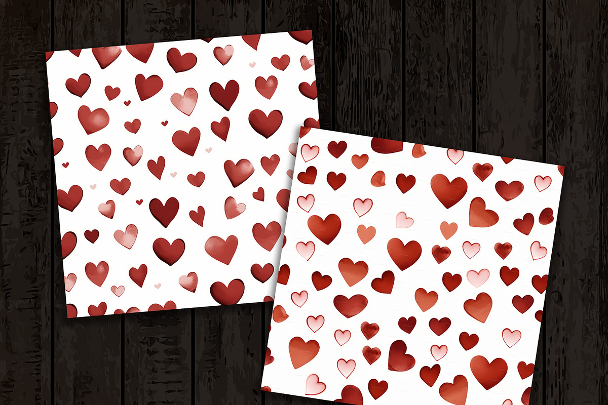 Valentine Heart Digital Paper Pack, a Background Graphic by Design Scotch