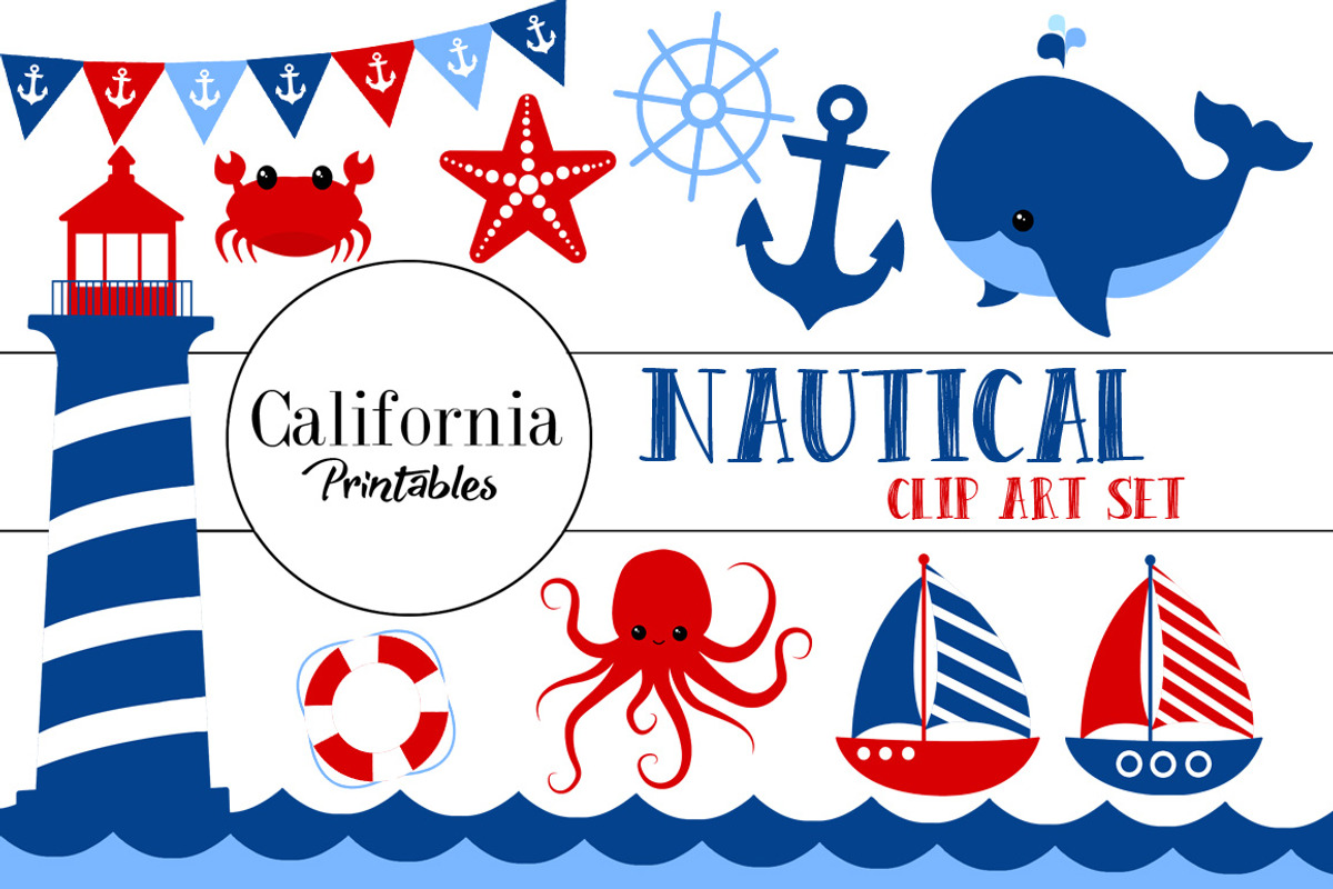 Cute Nautical Clip Art Set, an Illustration by Nagore Rodriguez Design ...