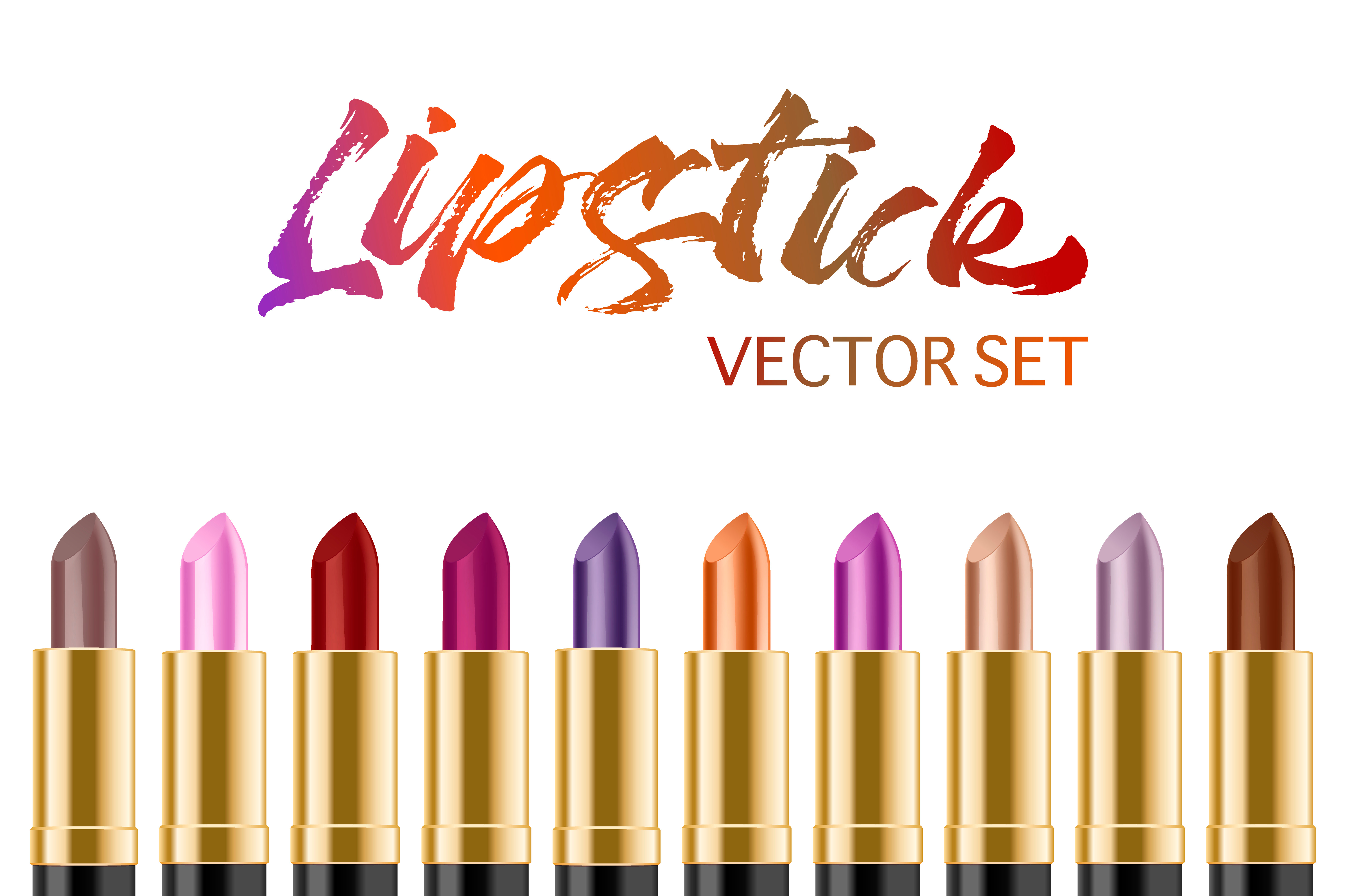 Vector realistic lipstick set., an Object Graphic by Gomolach