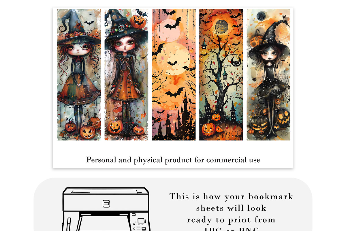 Halloween Printable Bookmarks, a Background Graphic by Design Scotch