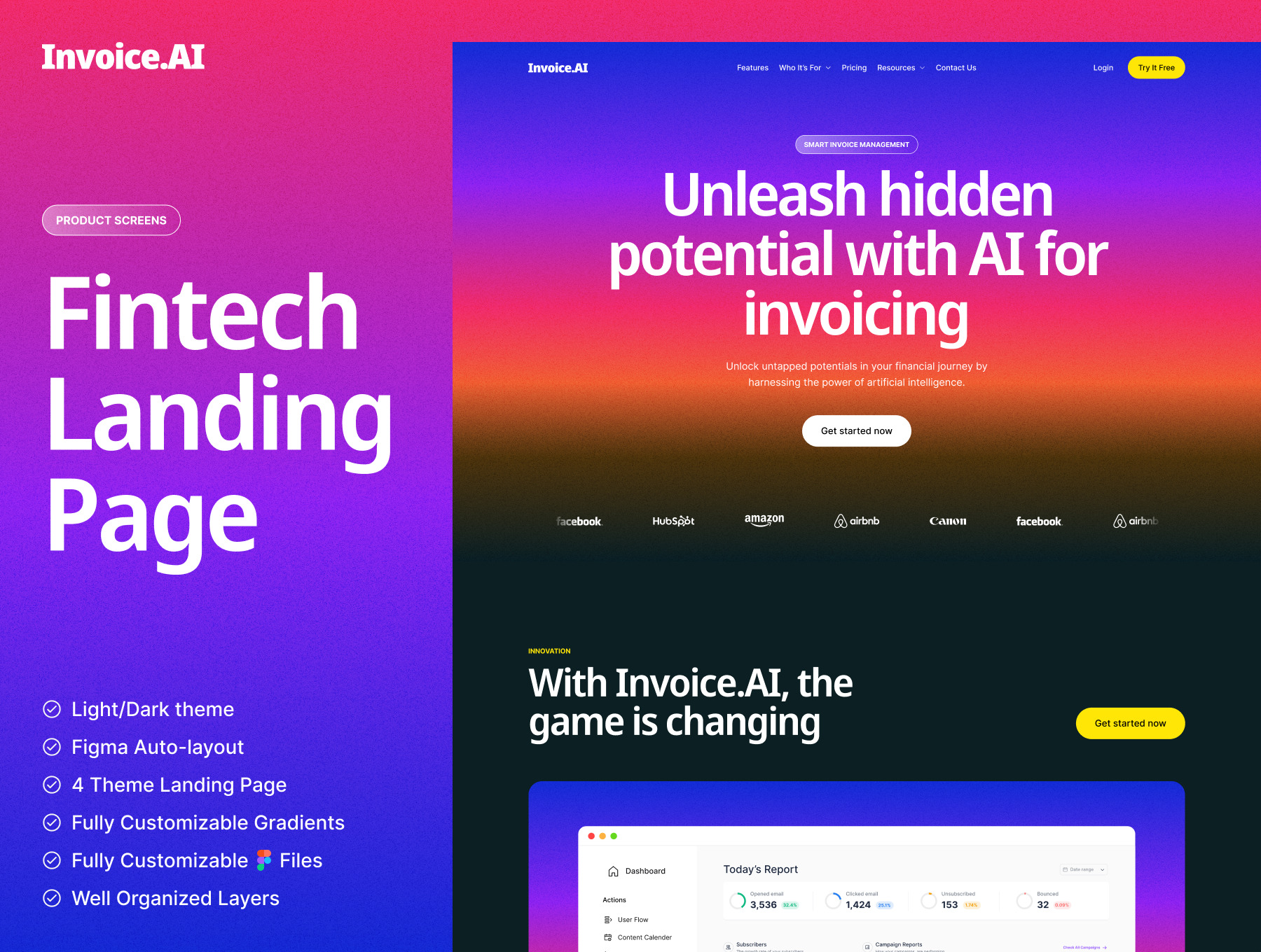 Invoice.AI - Financial Landing Page