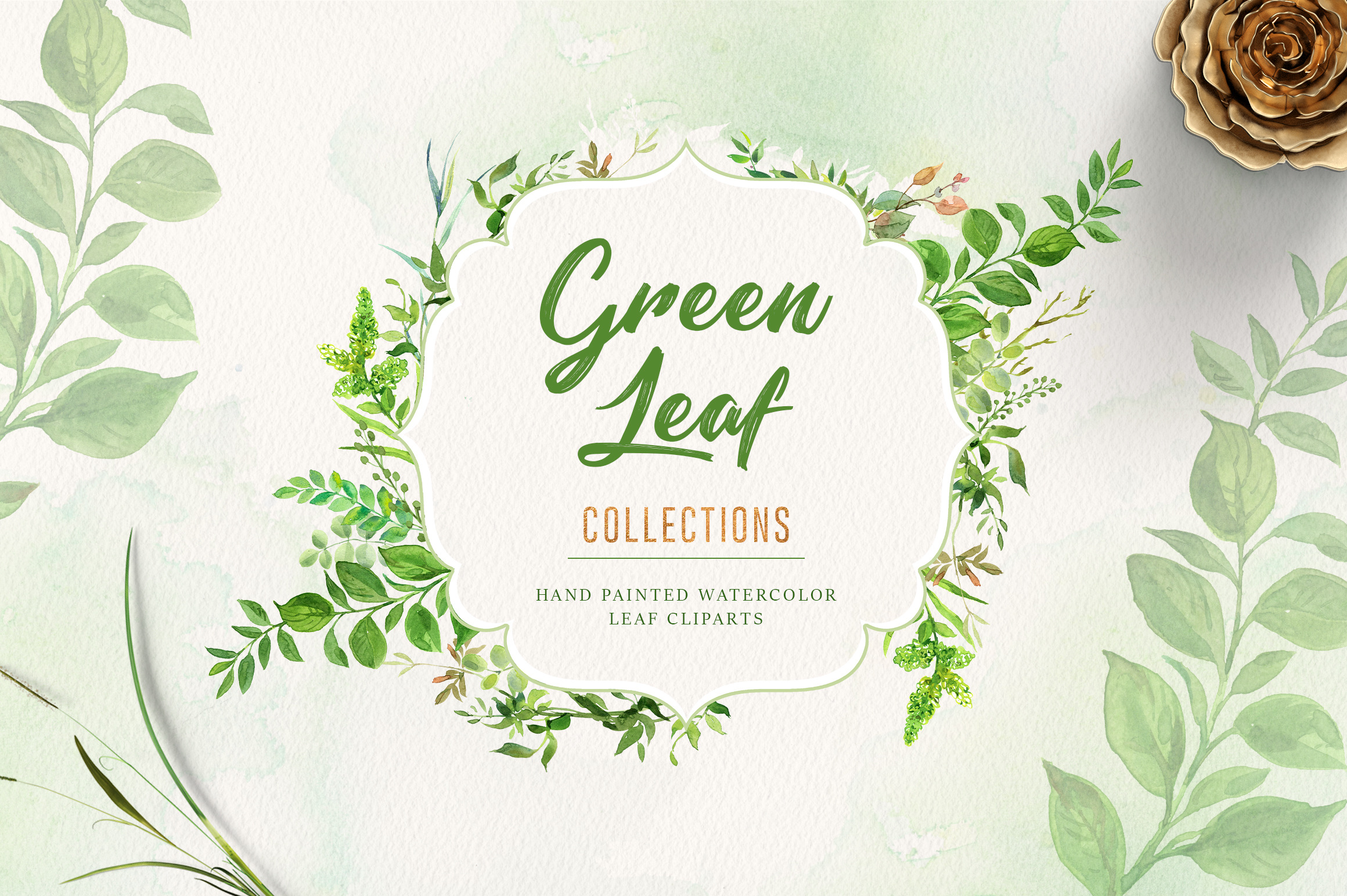 Watercolor Green Leaf Clip Art | Illustrations ~ Creative Market