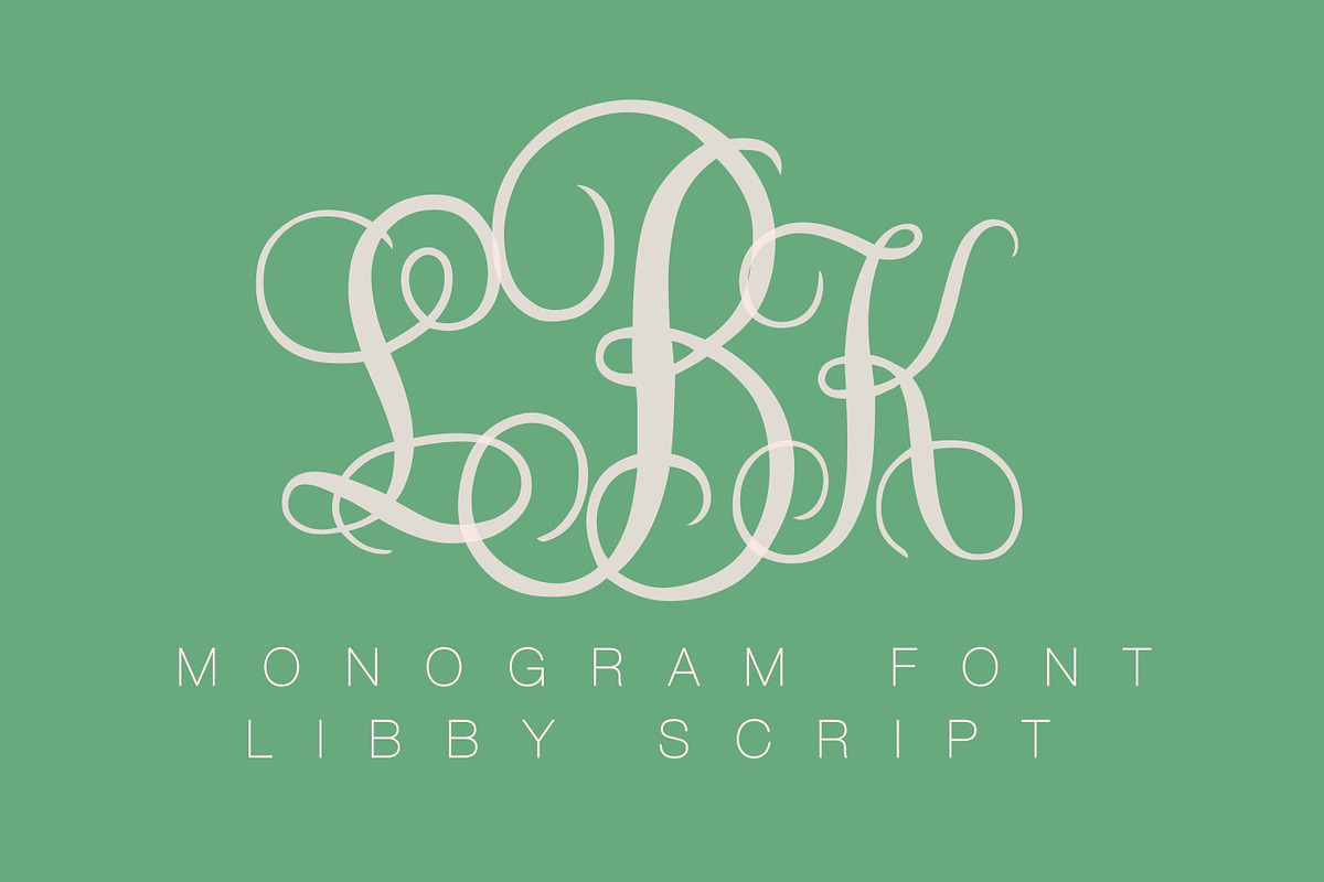 Libby OTF Desktop Web Monogram Font, a Script Font by HERRINGTON DESIGN