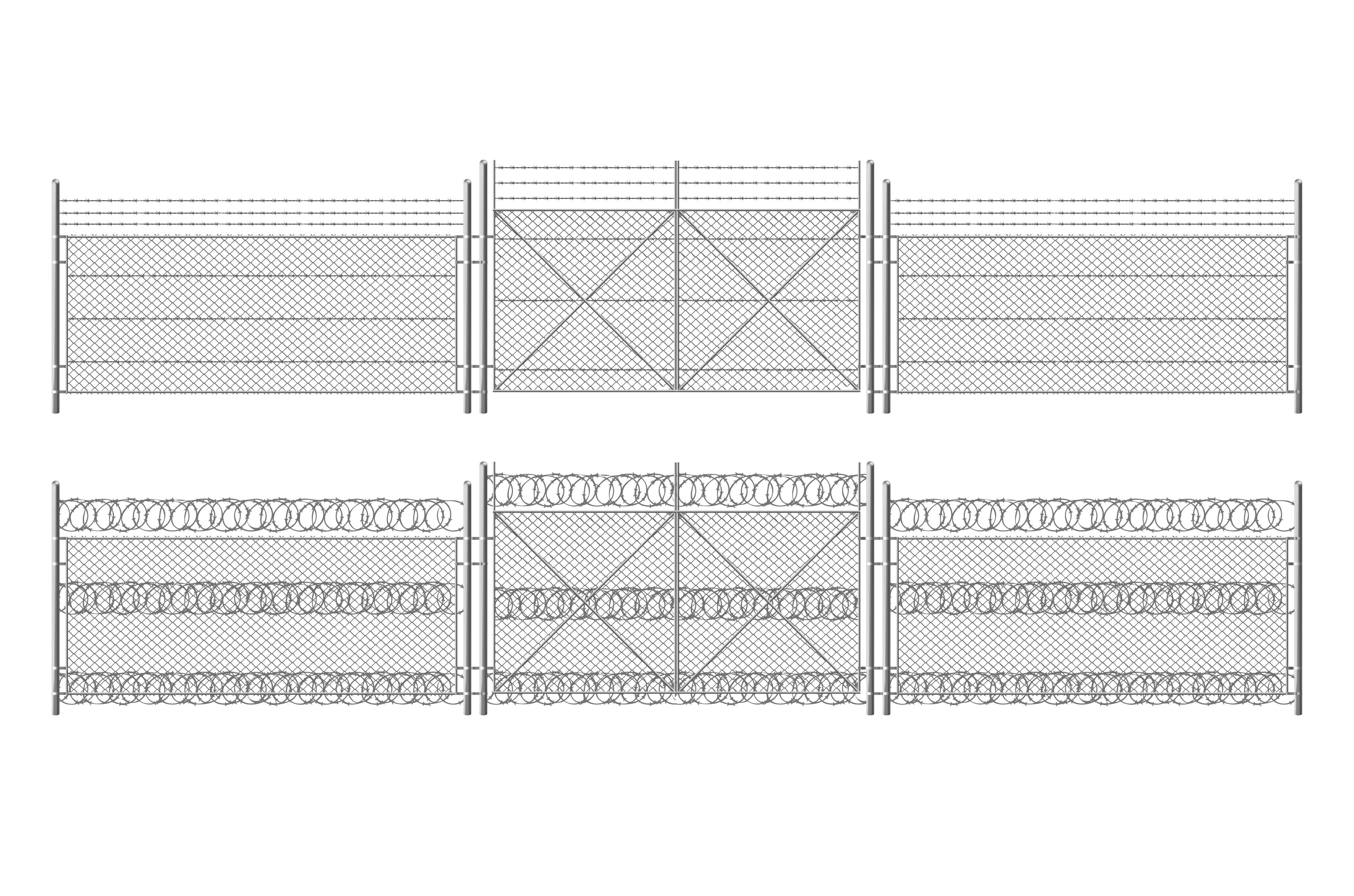 Barb wire fence, grid with gate, a Texture Illustration by art PVP - market