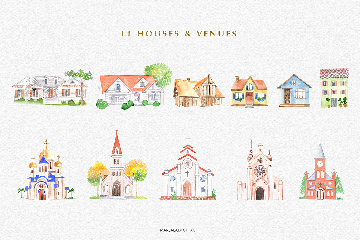 Watercolor Map Creator Wedding, an Illustration by Kaya Fonts