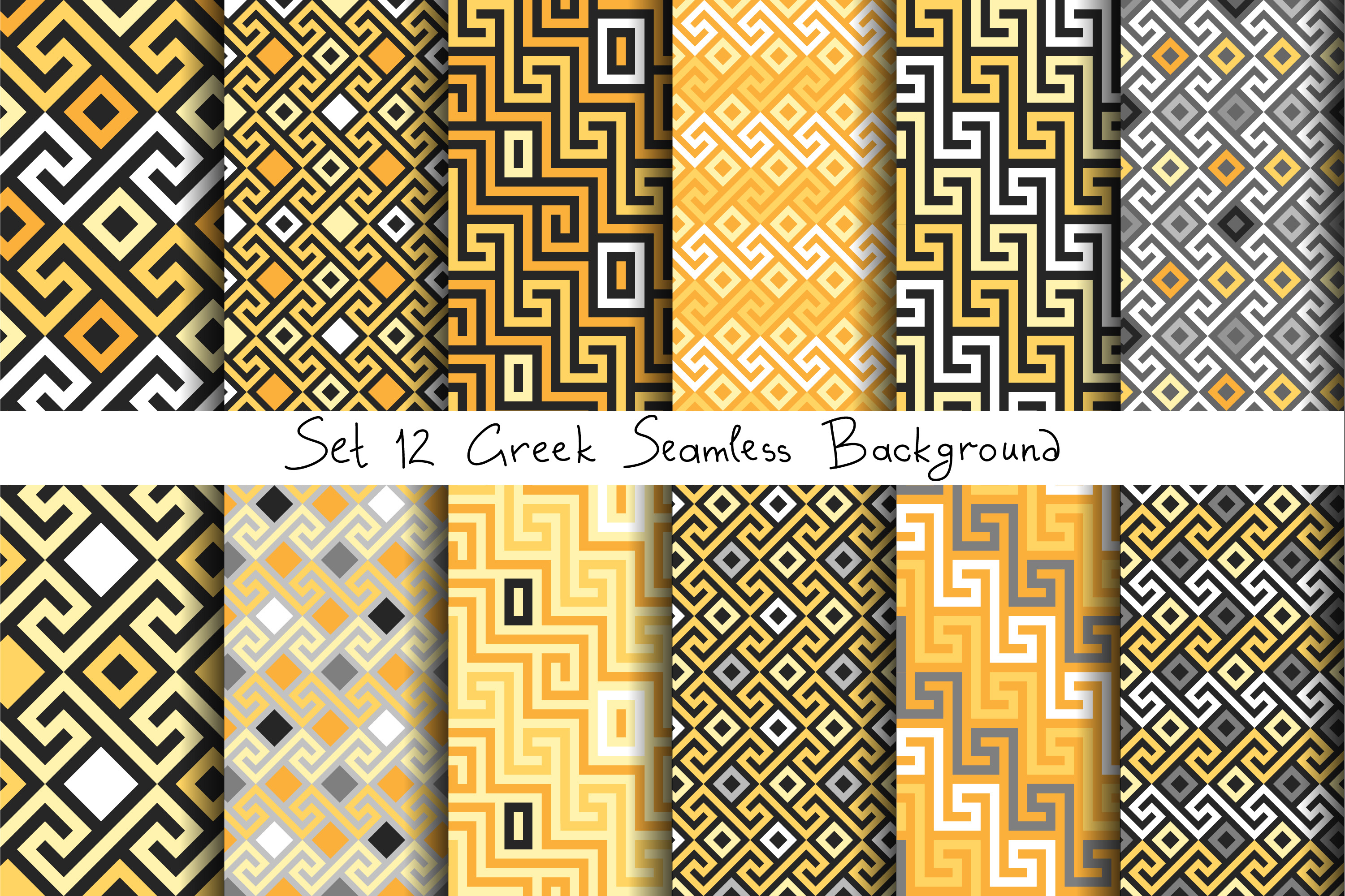 Set gold seamless Greek patterns, a Pattern Graphic by kavalenkava ...