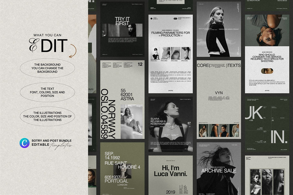 Canva Post & Story Bundle Templates
