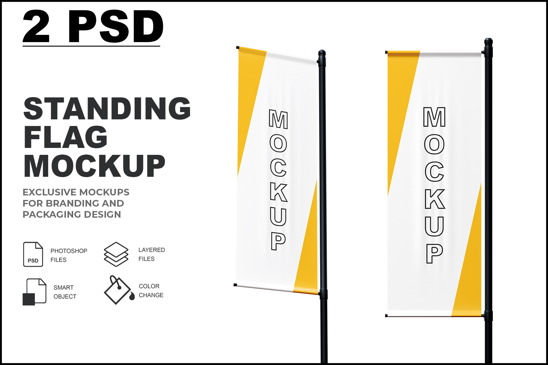 Standing Flag Mockup