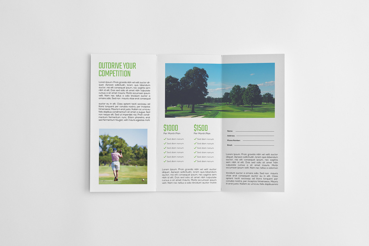 Golf Event Tri-fold Brochure, a Brochure Template by GreenPixi