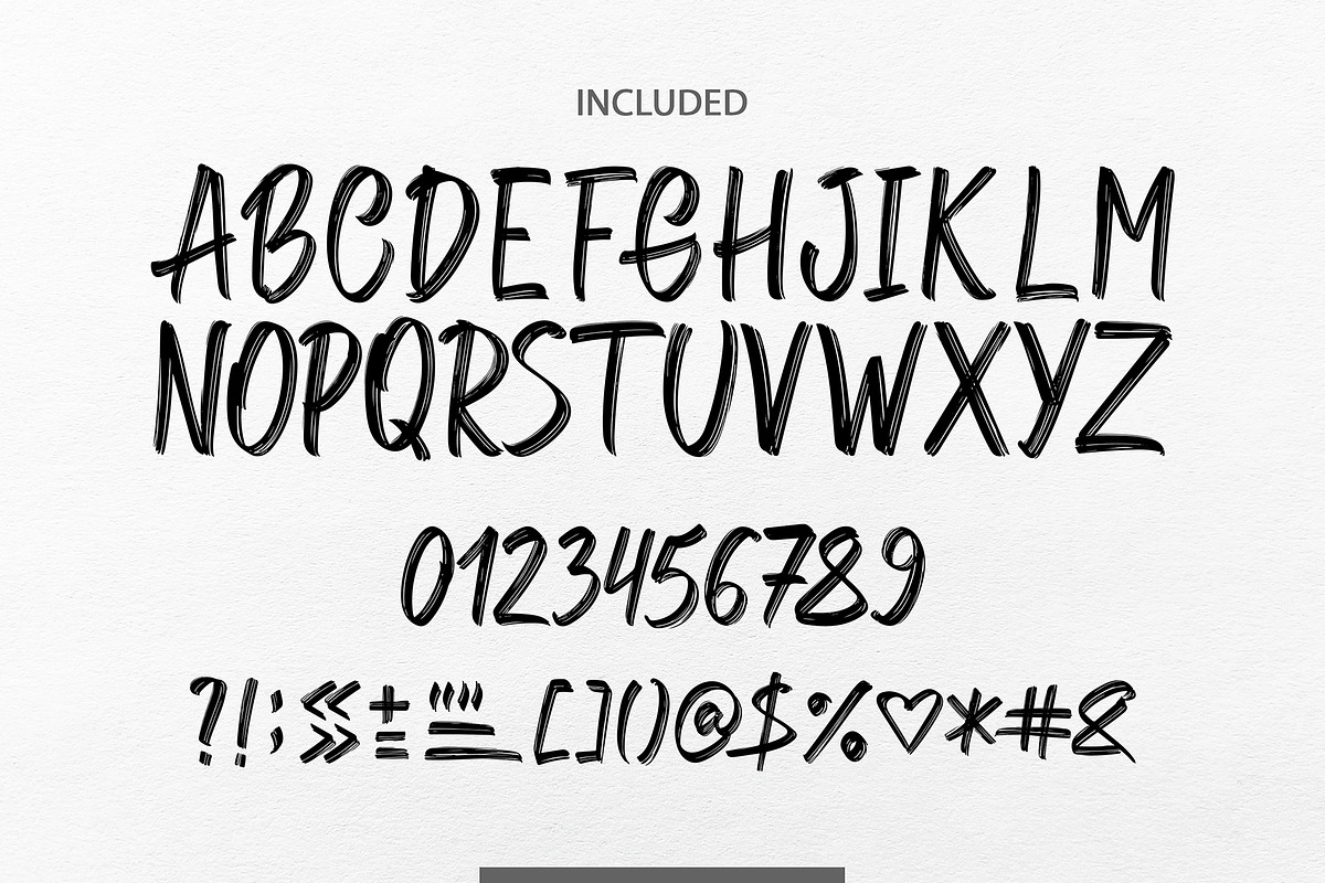 InkBrushFont. Hand drawn font., a Font by DenBrush Studio