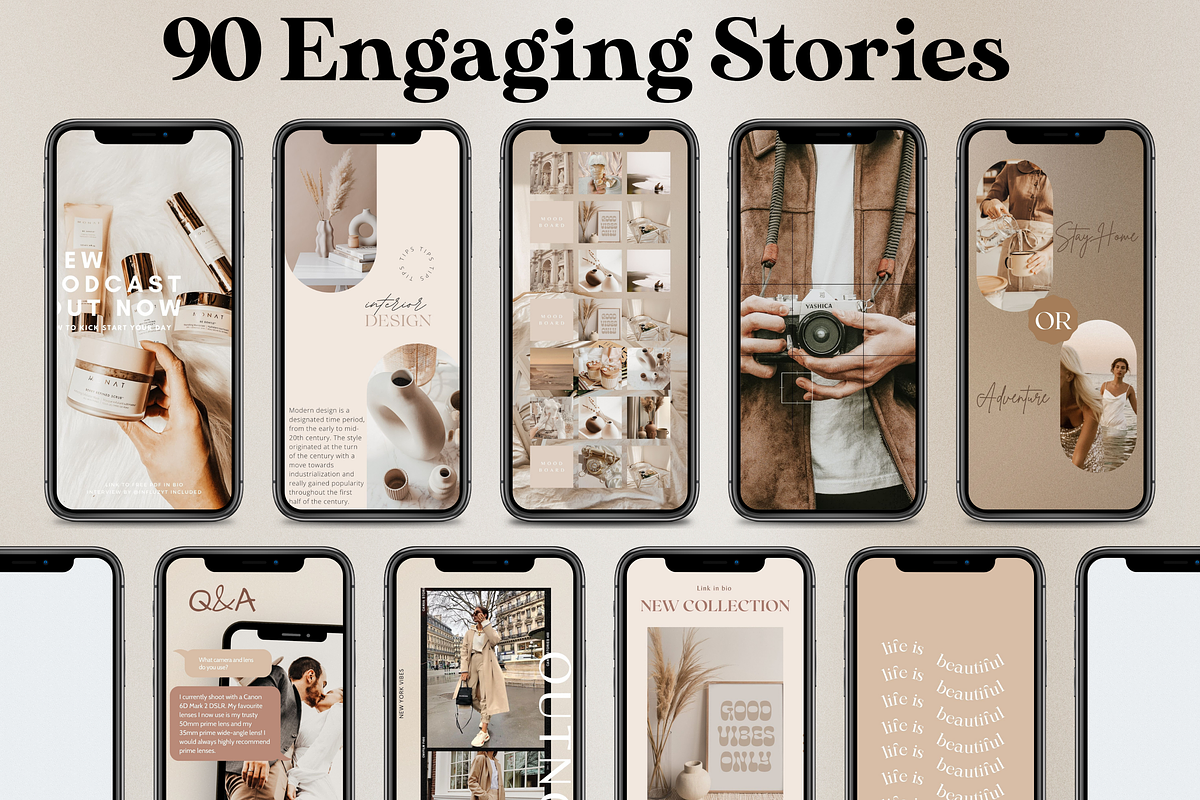 250 Neutral Instagram Post Templates