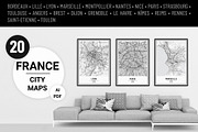 France City Street Maps - Print Art, an Illustration by AdrianDragne
