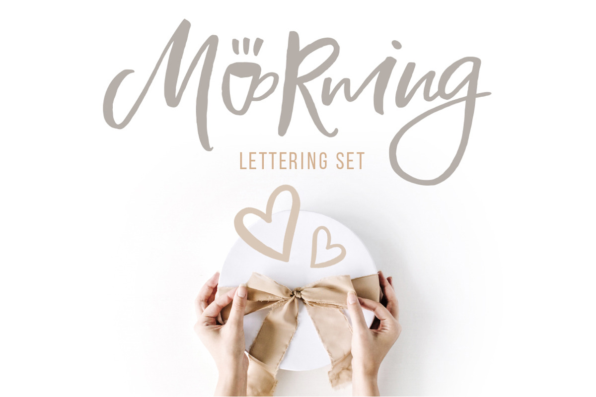 Morning Lettering Set, a Social Media Template by piyacler
