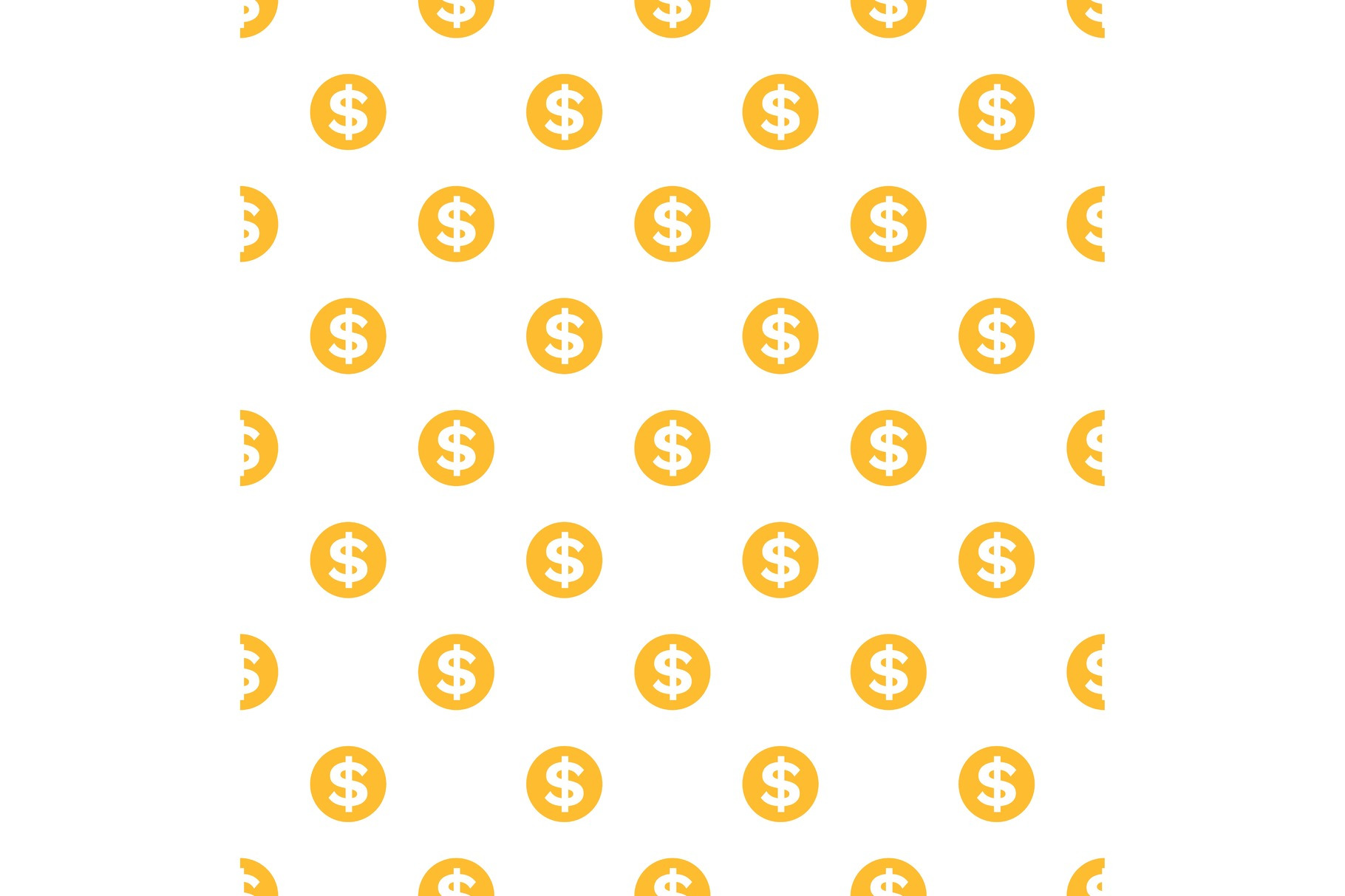 Dollar Seamless Pattern, Gold Coins, a Finance Illustration by robuart