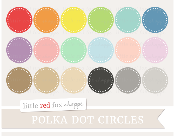 Polka Dot Circle Clipart, an Illustration by Little Red Fox Shoppe ...
