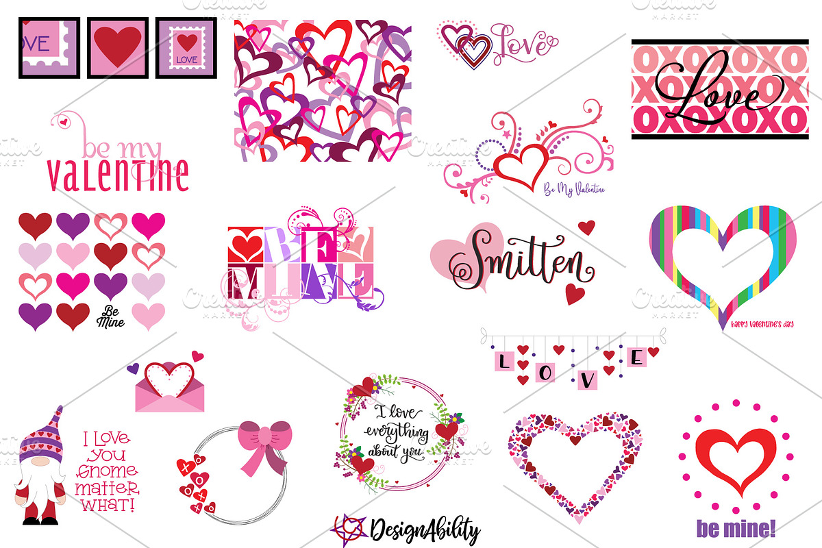 Valentine Bundle Clipart & Designs, an Object Graphic by DesignAbility