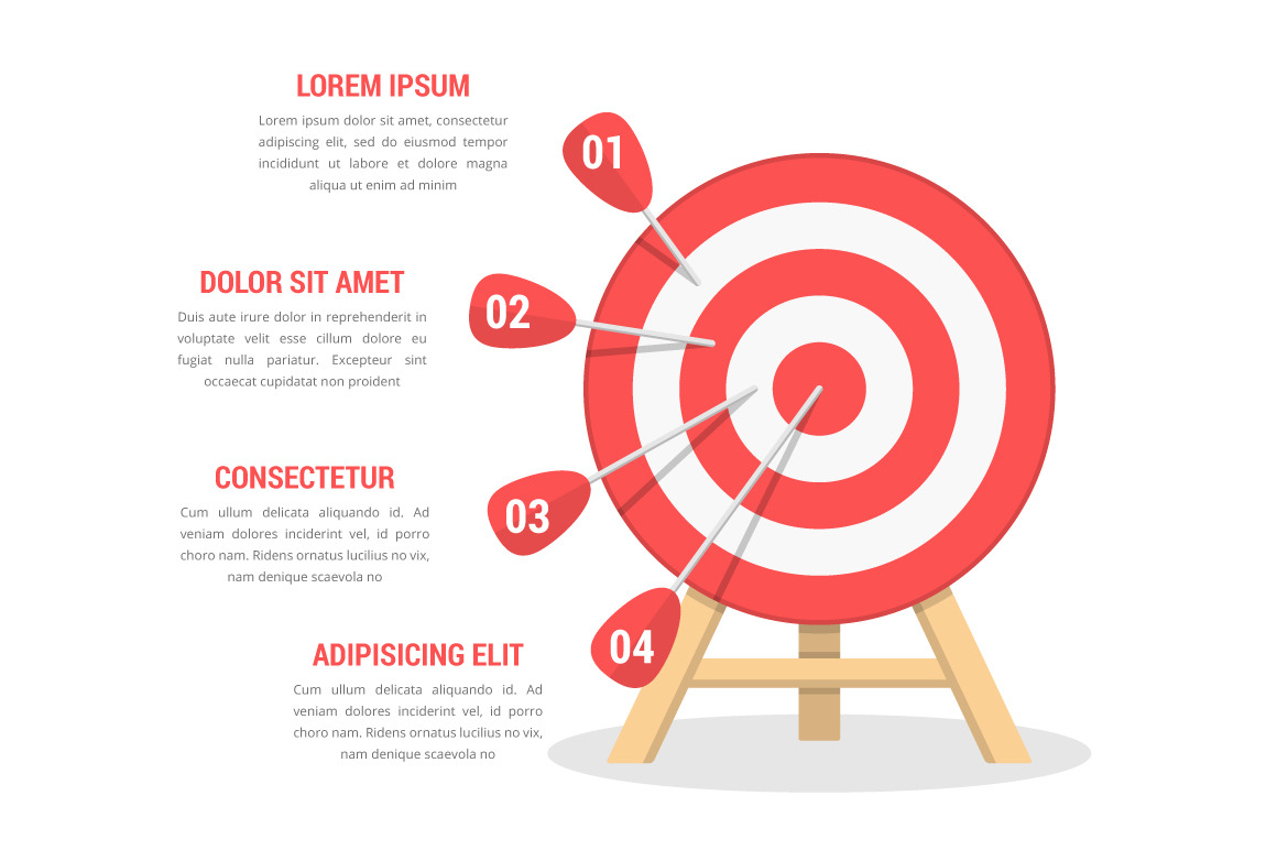Target with Four Arrows, a Graphic by PixMarket