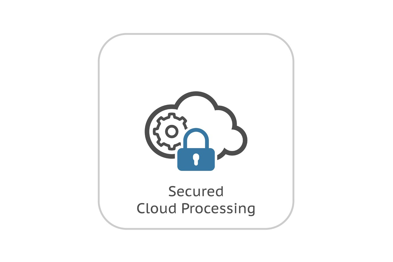 Secured Cloud Processing Icon. Flat Design. | Technology Illustrations ~ Creative Market