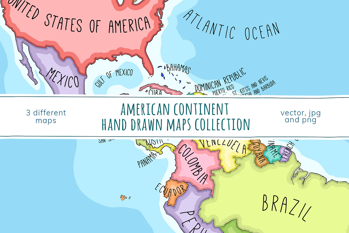 Big bundle of hand drawn maps, an Education Illustration by ...