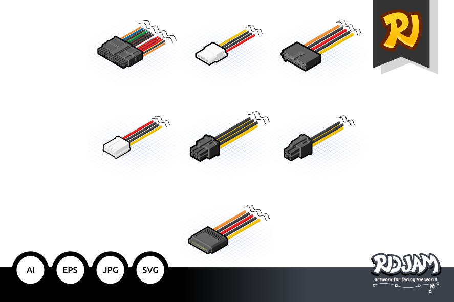 Isometric Computer Connectors, a Graphic by ridjam | Creative Market