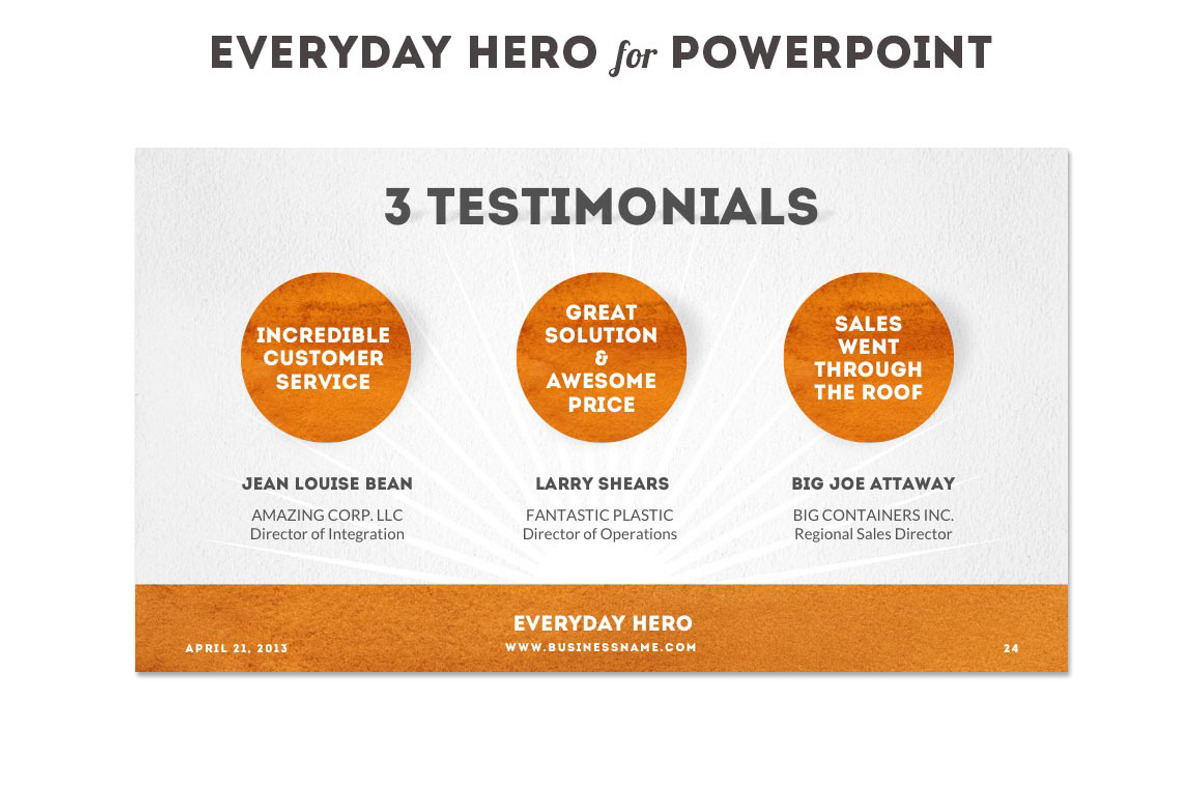 Everyday Hero Powerpoint HD Template, a Presentation Template by Blixa ...