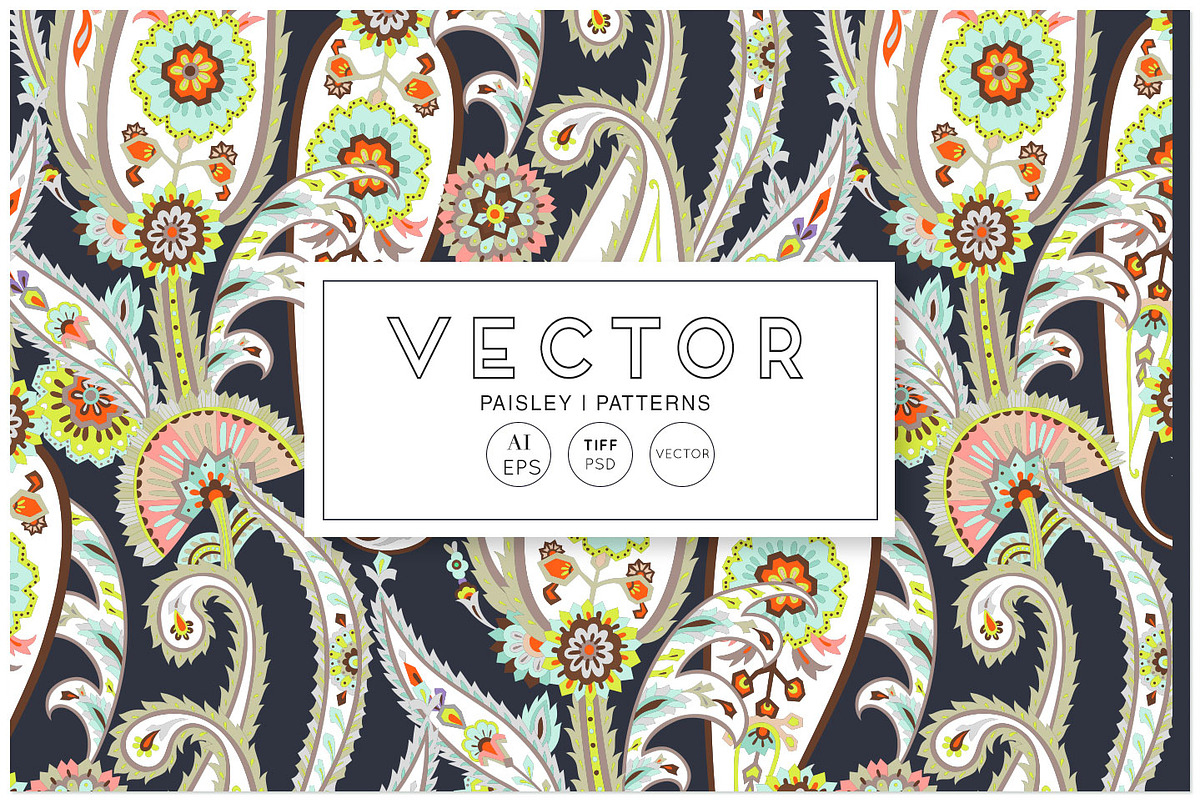 Vector Paisley, Seamless Patterns!, a Pattern Graphic by TSTUDIO