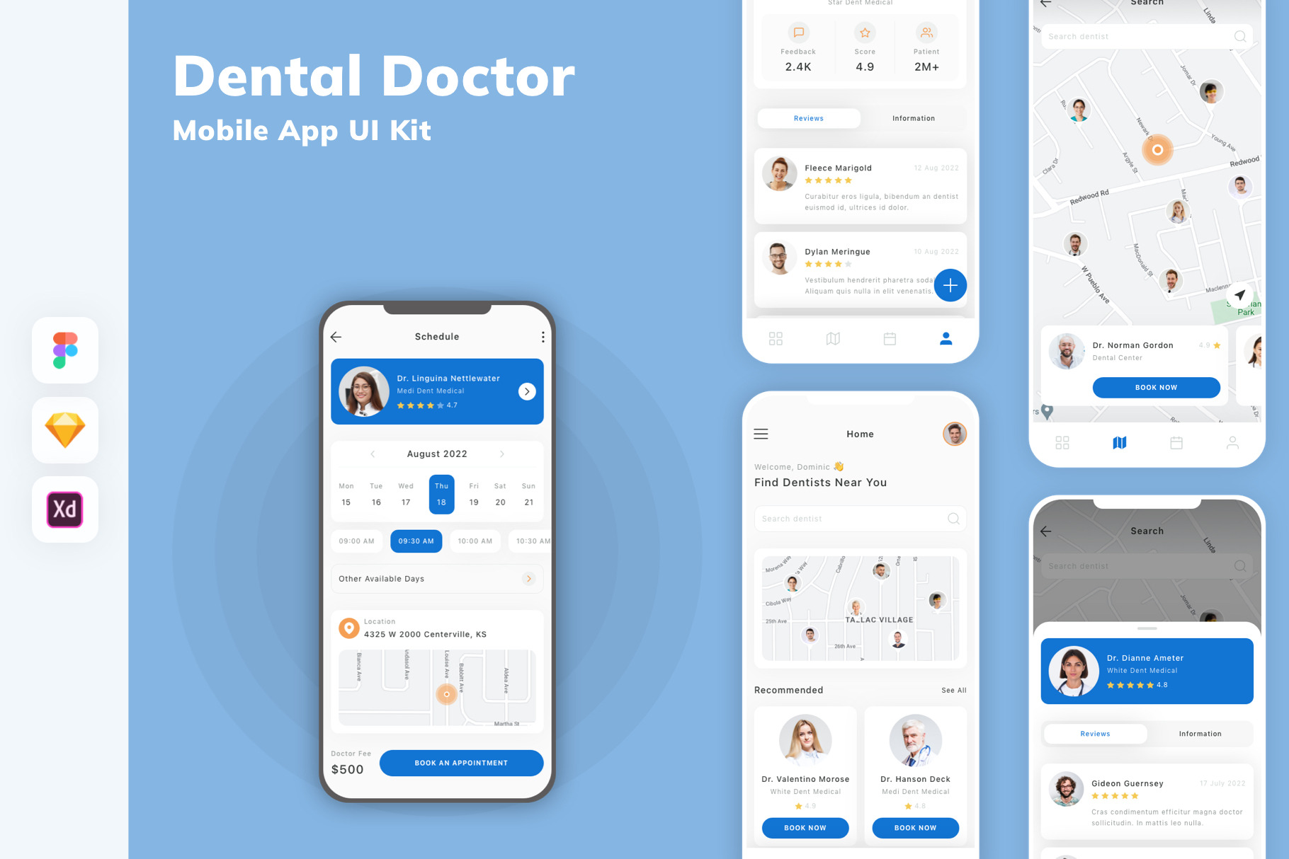 Dental Doctor Mobile App UI Kit, an UI Kit Template by uicube