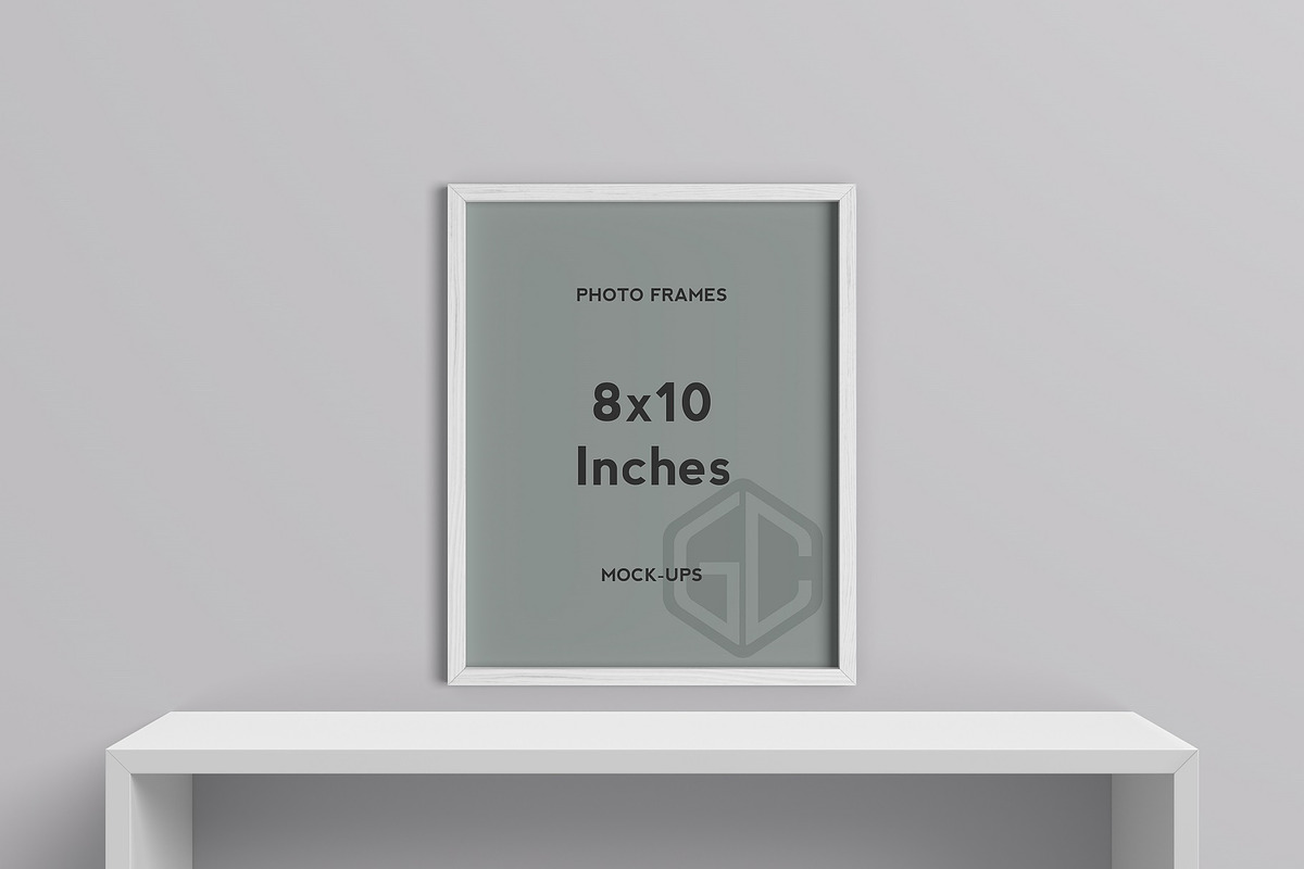 8x10 Inches Photo Frames Mockup, a Print Template by graphiccrew