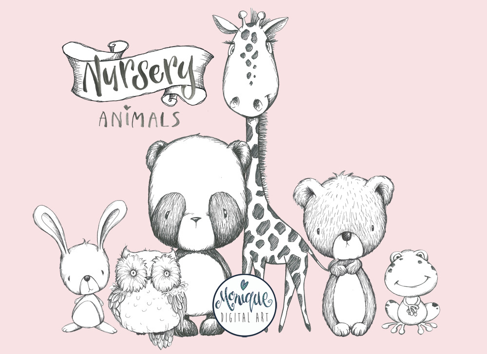 B&W Animals Clipart | Animal Illustrations ~ Creative Market