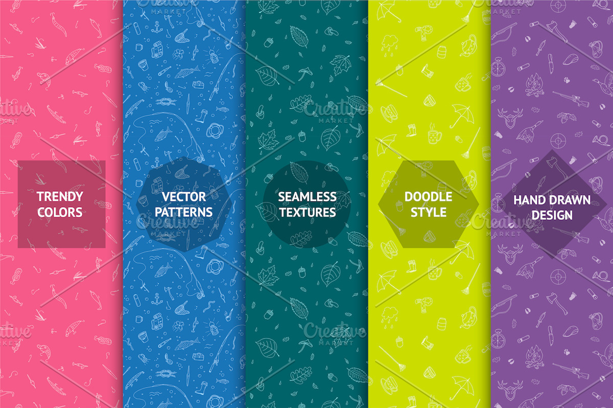 Bright drawing colorful patterns