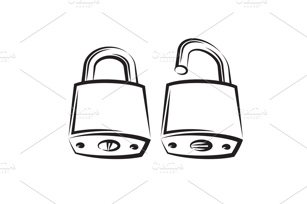 Open and closed lock, an Object Graphic by Sunny