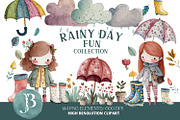 Rainy Day Spring Clipart Collection, a Graphic by JBArt Clipart ...